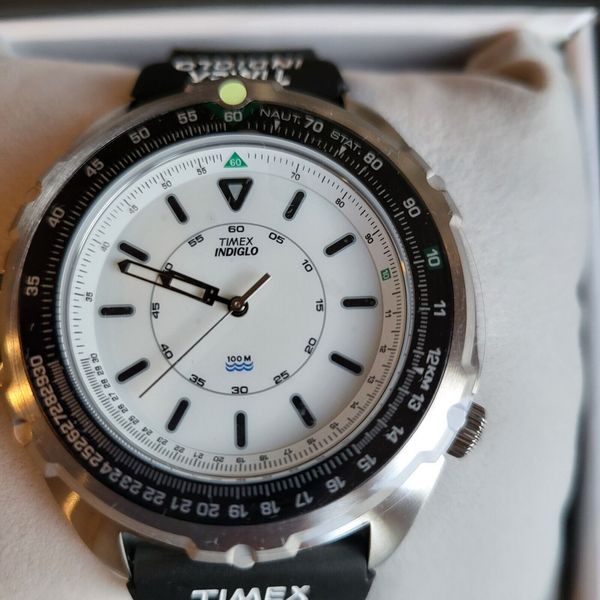 Timex Reissue 1995 Intrepid Watch 46MM rubber band white dial TW2Y05800 ...