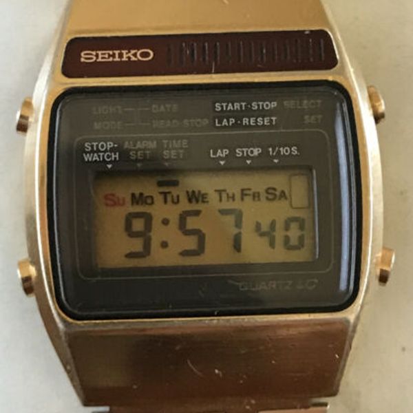 Seiko A159-5009 G Quartz LC Released 1978 Steel JAPAN Vintage LCD ...