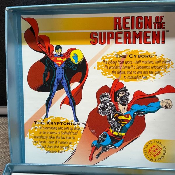 1993 Fossil Superman Collector's Watch Reign of The Supermen Watch ...
