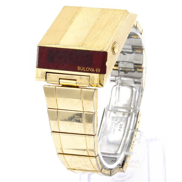 1976 Men's Bulova Gold-Tone Computron N7 Early Digital Wristwatch 30mm ...
