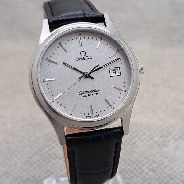 Vintage Omega Seamaster Silver Dial 1425 Date Quartz Men's Swiss Watch ...
