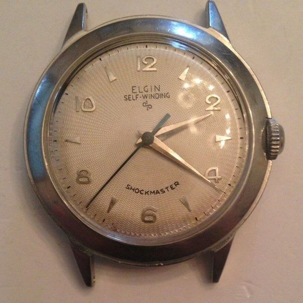 Vintage 60s Elgin 643 "Shockmaster" Self-winding 17 Jewel Stainless Men ...