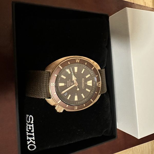 Seiko Prospex Tortoise Slim Turtle Rose Gold Auto Watch SRPG18 w/ Box ...