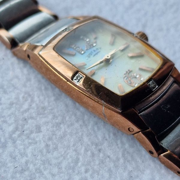 Rotary Women's Rectangular Quartz Watch 'Rocks Diamond Set Time' - New ...