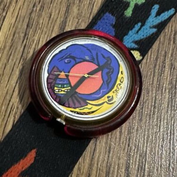 Swatch Pop Watch 1990s Tribal Colorful Red Case and Strap Pop Swatch ...