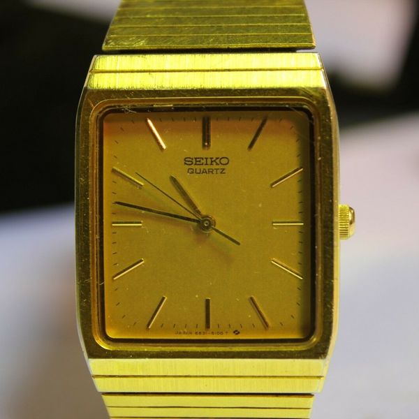 Vintage Seiko 6531 5060 Watch Analog Dial Gold Tone Quartz ...