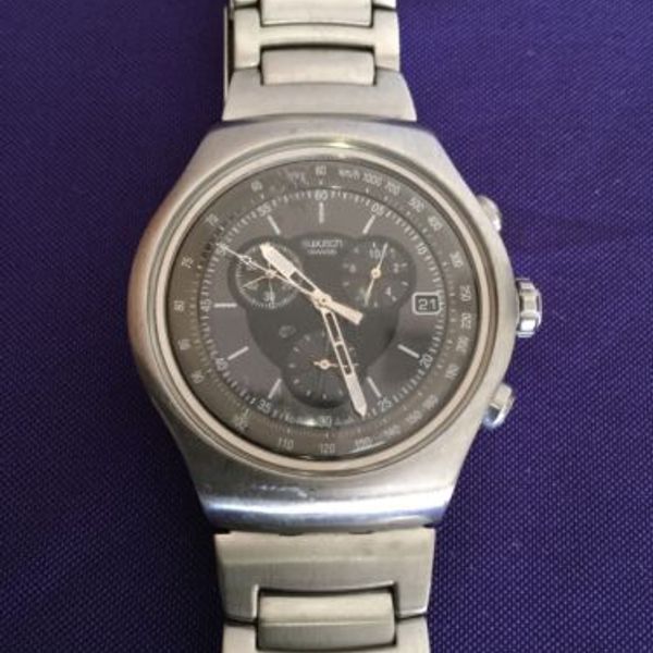 SWATCH YOS400G "The Moonscope" OVERSIZE Chronograph All in Stainless ...