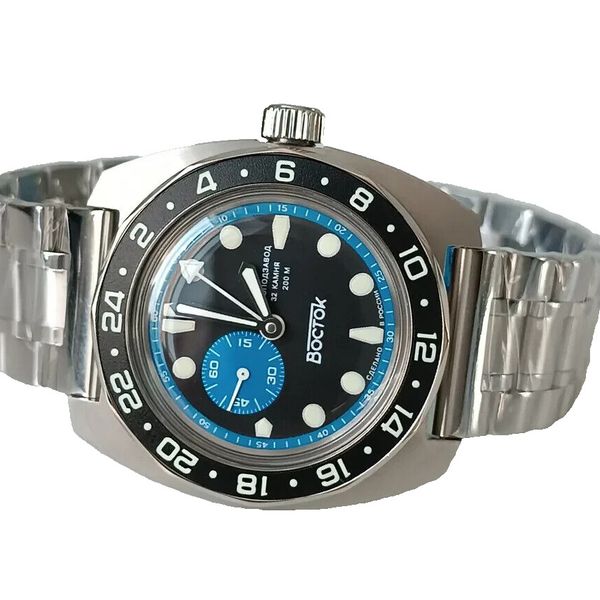 VOSTOK AMFIBIA GMT AUTOMATIC BATMAN 17034B / VOSTOK AMPHIBIA GMT BATMAN ...