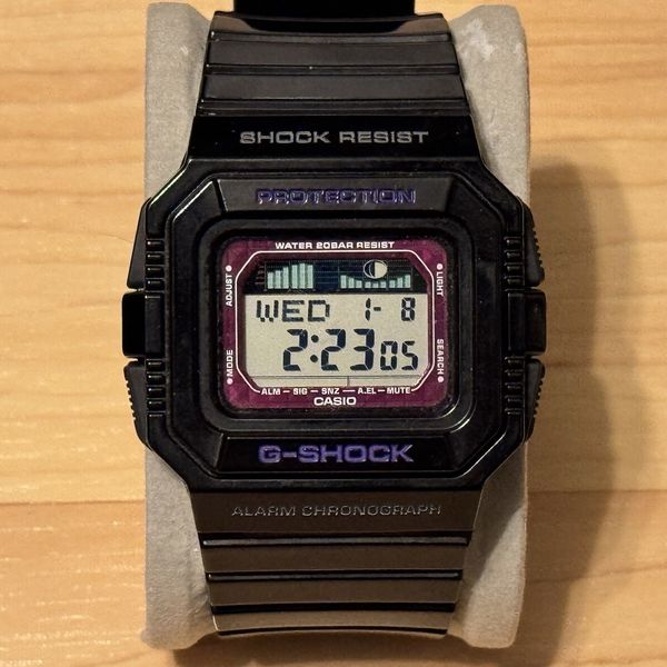 Casio G-Shock GLX-5500-1 Tide & Moon Graph Surf Square Men's Digital ...
