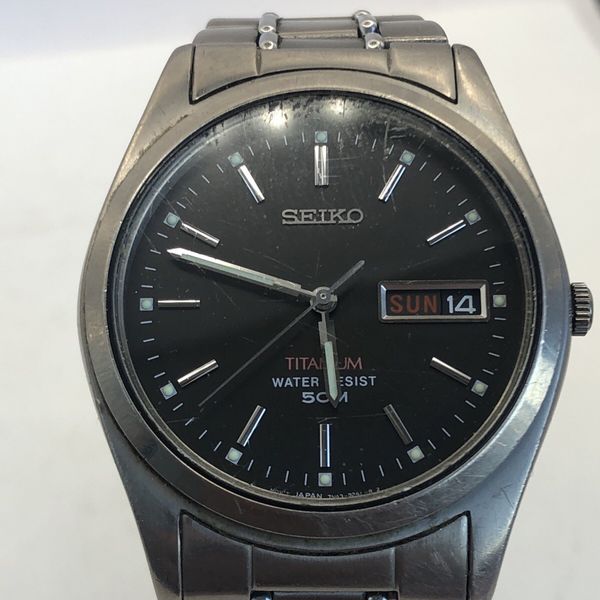 Vintage SEIKO TITANIUM 7N43-9050 Mens Watch NEW BATTERY | WatchCharts ...