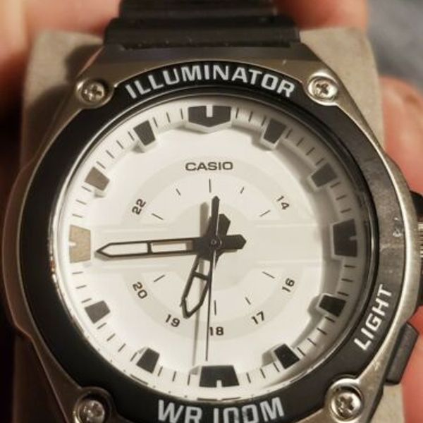 Casio illuminator wr100m white dial never wore ships fast | WatchCharts ...