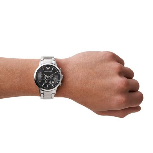 Emporio Armani AR2434 Classic Men's Watch Stainless Steel - Silver ...