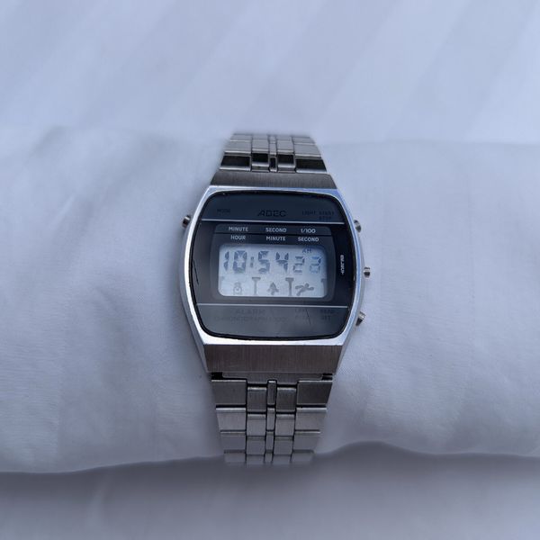 Vintage Retro ADEC Citizen Digital Wrist Chrono Stop watch - Silver ...