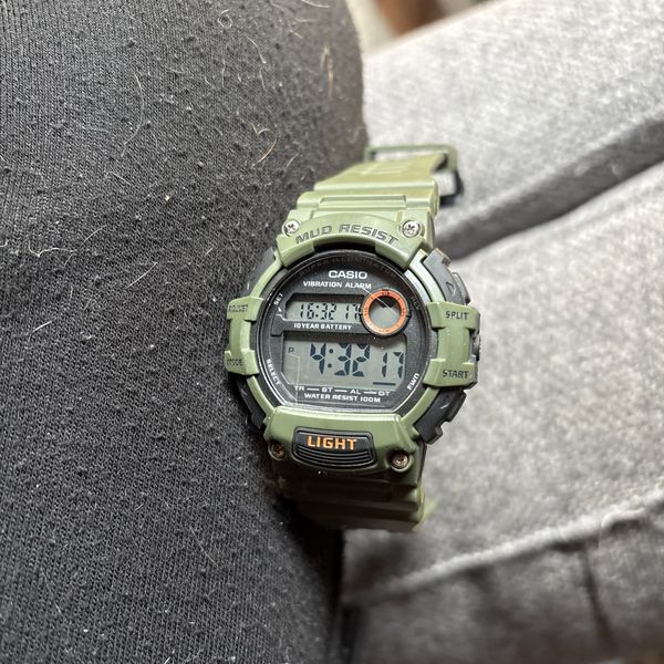Casio TRT-110H-1AV Mud Resist 10 Year Battery Vibration Alarm Watch ...