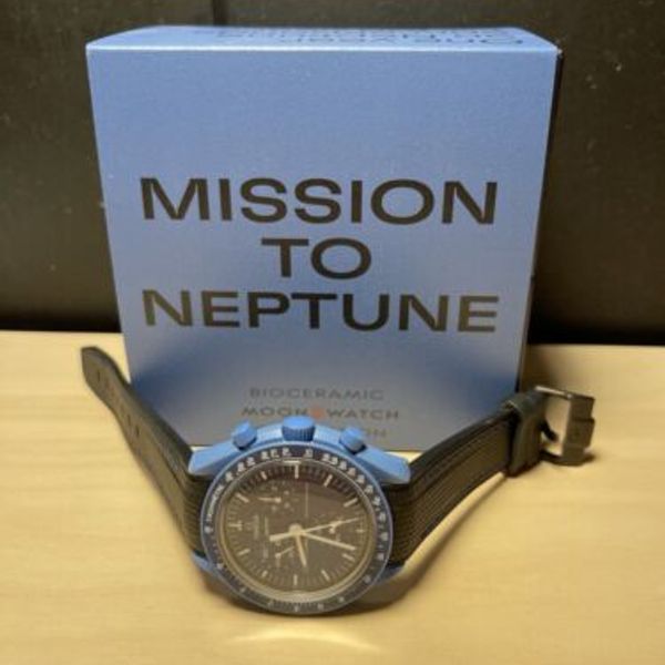 Swatch Omega X Mission To Neptune Watch & Custom Strap - Excellent ...