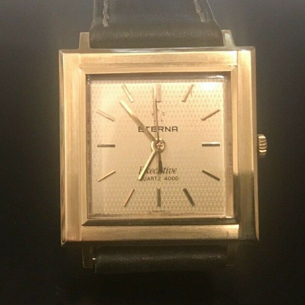 ETERNA Executive Quartz 4000 Herrenuhr 585-14 k Gold 20 Mikron ...
