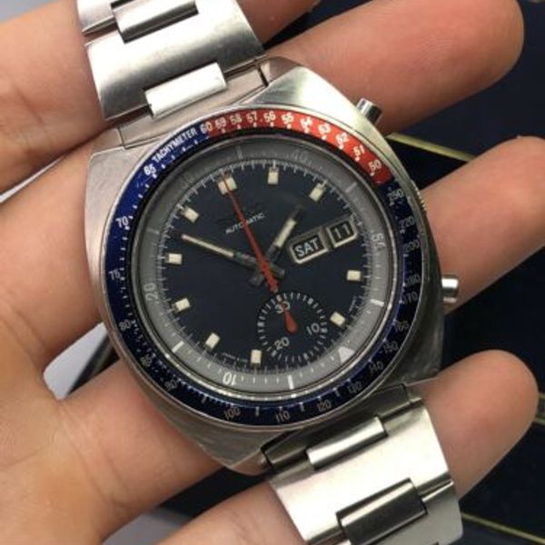 Vintage Seiko Pogue 6139-6005 Pepsi Bezel Automatic Chronograph Watch w ...