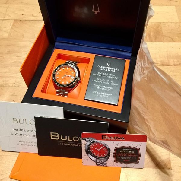 FS: Bulova Oceanographer Devil Diver 666 Limited Edition 98C131 ...