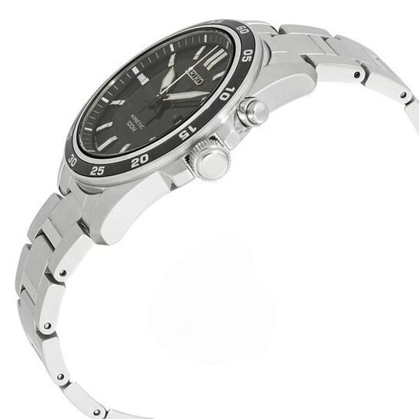 Seiko Classy Kinetic Black Dial Stainless Steel SKA785 Men's Watch ...