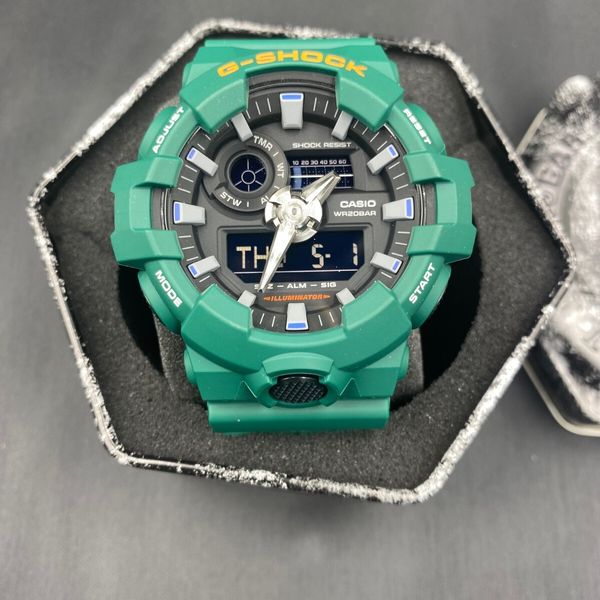Casio G-Shock Analog Digital Green/Orange Resin Watch GA-700SC-3A with ...