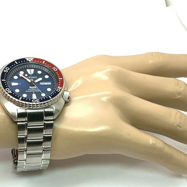 Seiko Padi Automatic Prospex Pepsi Turtle Divers 200M SS Men's Watch ...