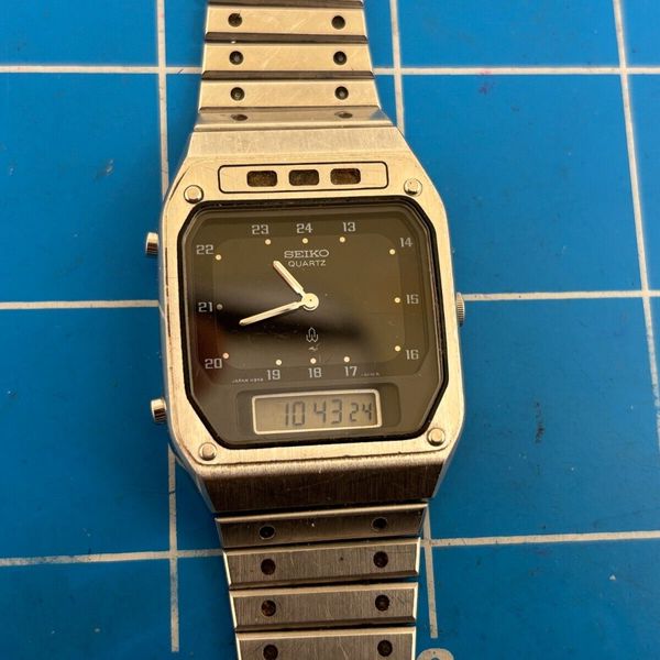 Vintage Seiko Japan LCD Digital / Analog H249-5080 Men's Stainless ...