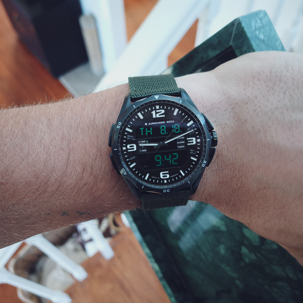 Junghans Mega Aviator Chrono 056/4812.44 pvd watch | WatchCharts ...