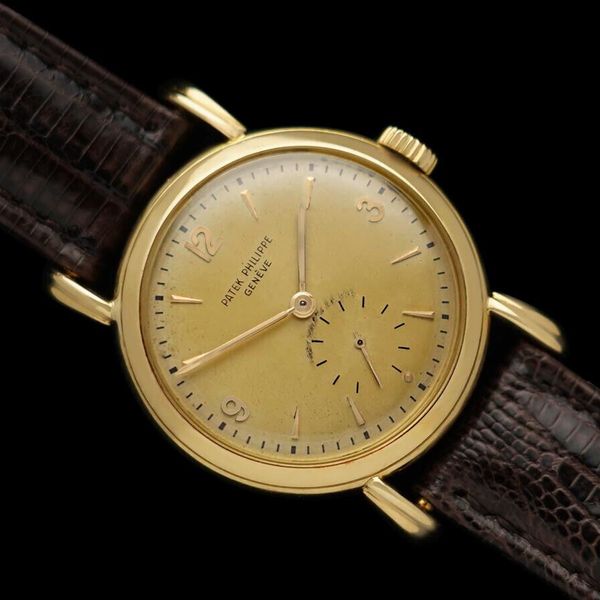 1960 PATEK PHILIPPE Vintage Mens Special Lug Ref. 2453 18K Gold Watch ...