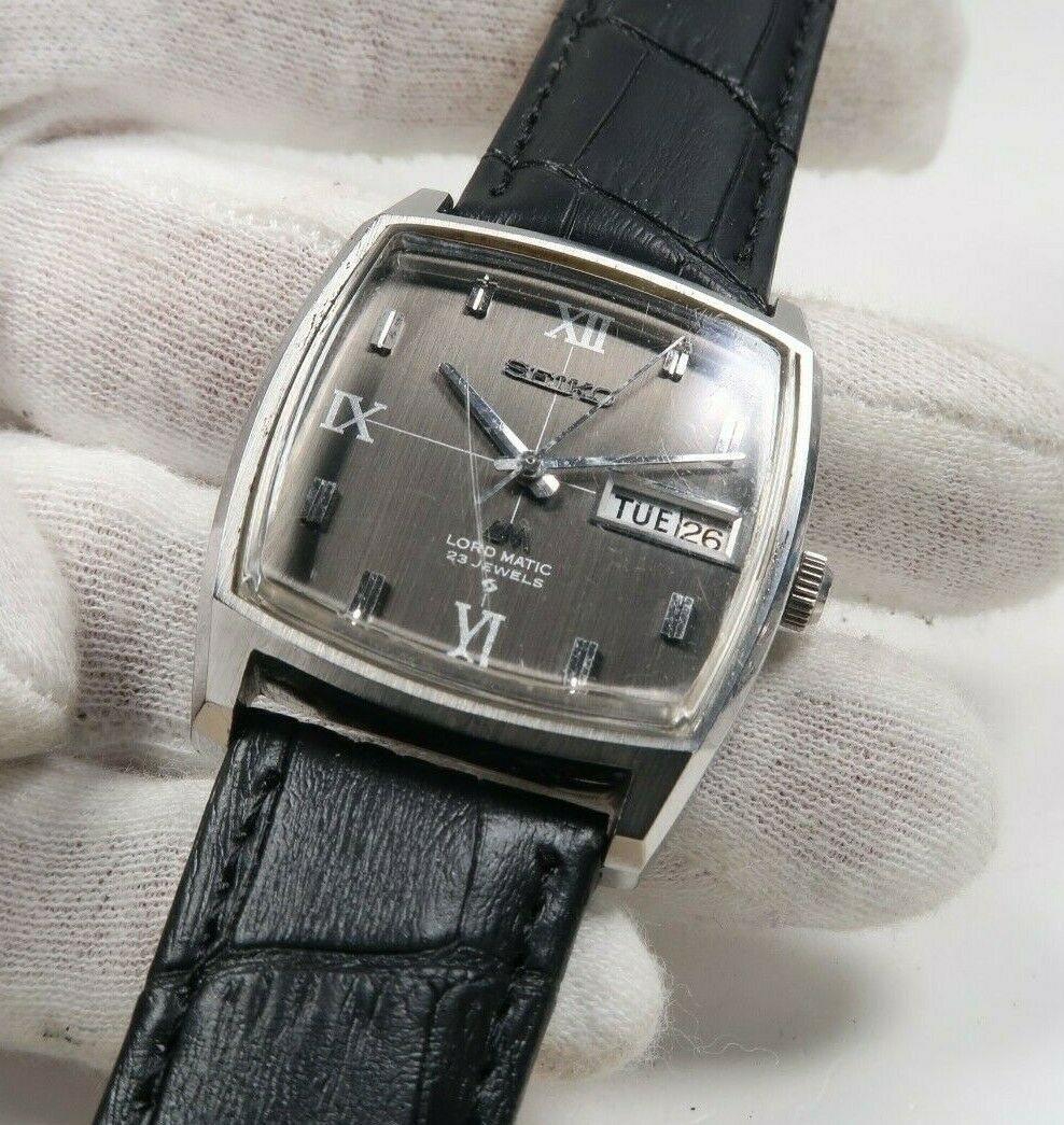Vintage SEIKO LORD MATIC 5606-5000 Automatic STAINLESS Mens Watch JAPAN ...
