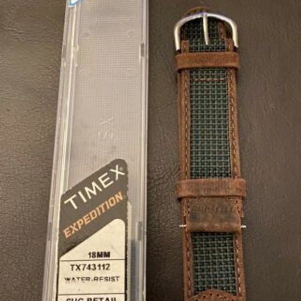 Timex Expedition 18mm Brown/Green Watchband TX743112 Water Resistant ...