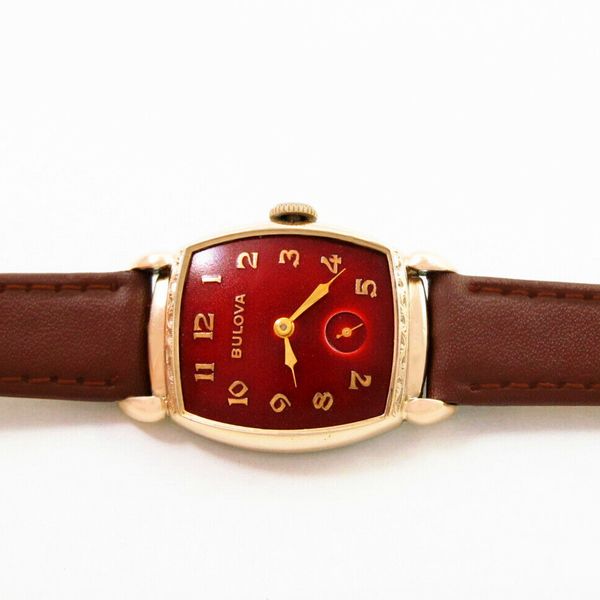 Stunning 1948 BULOVA MINUTEMAN Burgundy Dial Mens Vintage Watch ...
