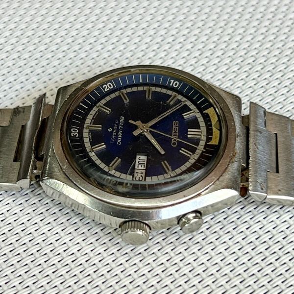 SEIKO 4006-6040 Automatic Watch Vintage Men's BellMatic 17 Jewels Blue ...