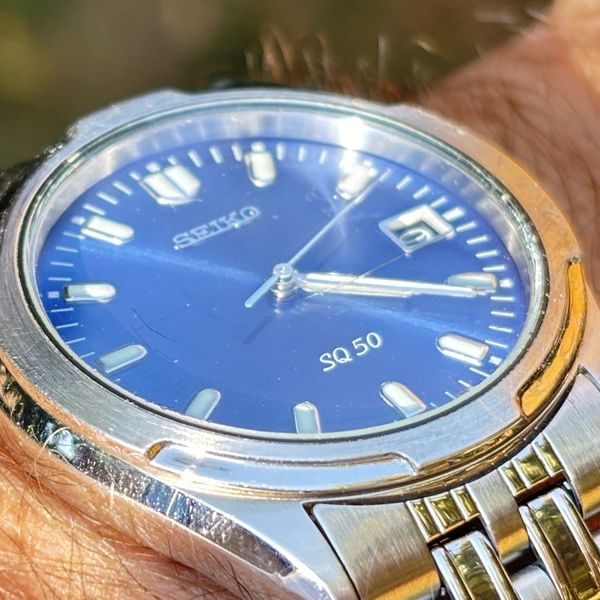 Rare vintage Seiko SQ 50 Quartz Watch for Men with Blue sunburst Dial ...