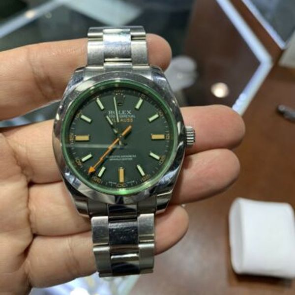 rolex milgauss 116400 Black Dial Green Crystal | WatchCharts