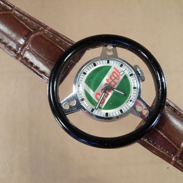 SUPERB "OLD ENGLAND" "CASTROL" STEERING WHEEL WRIST WATCH (RALLY) (1960 ...
