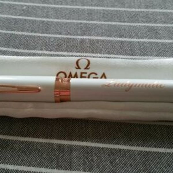 Omega Ladymatic Rose Gold and Pearl Finish Pen with Pouch ...