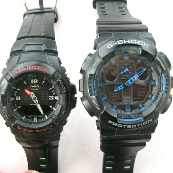 2 Mens Casio G-SHOCK. G-100 [5158] GA-100 [5091] New batteries ...