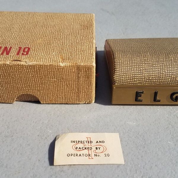 Vintage Elgin 19 Durapower Wrist Watch Hard Case & Box (no Watch ...