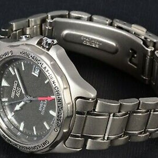 Seiko 5M45-6A10 SCDZ007 Spirit GMT 100m AGS/Kinetic All Titanium 867 ...