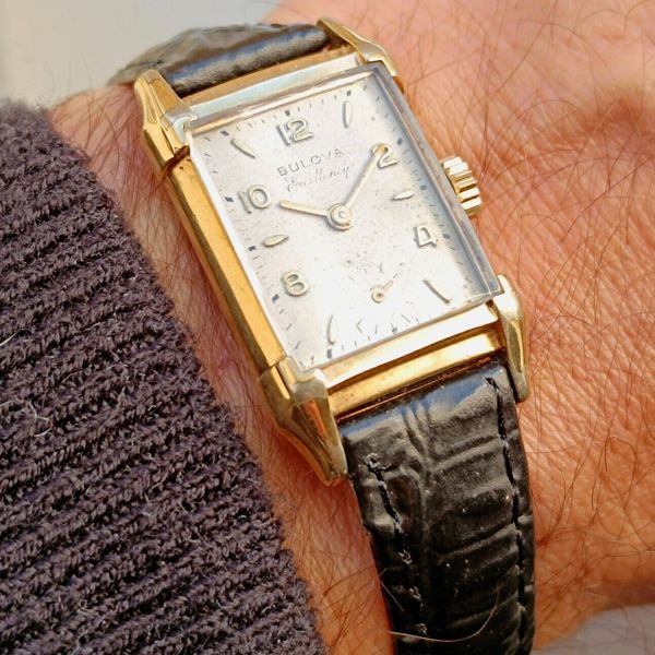Bulova Excellency 10K Gold Filled 1940s Art Deco Mechanical Swiss Watch ...