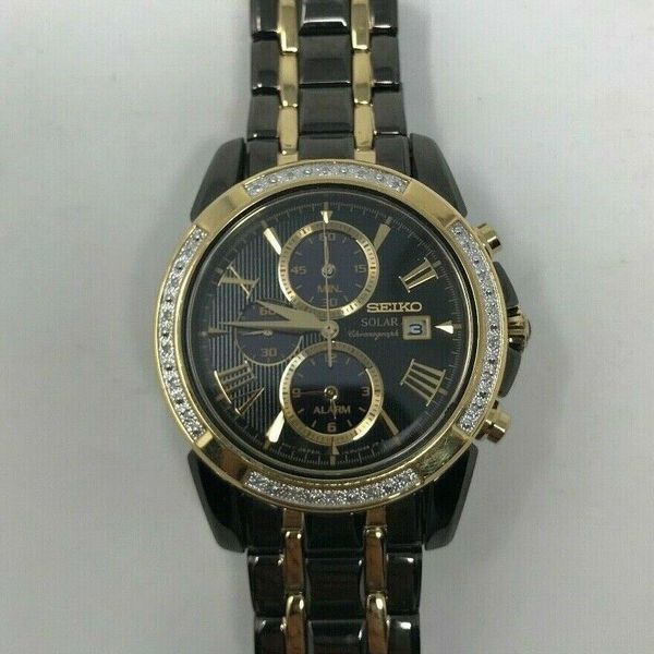 Seiko SSC514P Le Grand Sport Solar Chronograph Mens Black Watch ...
