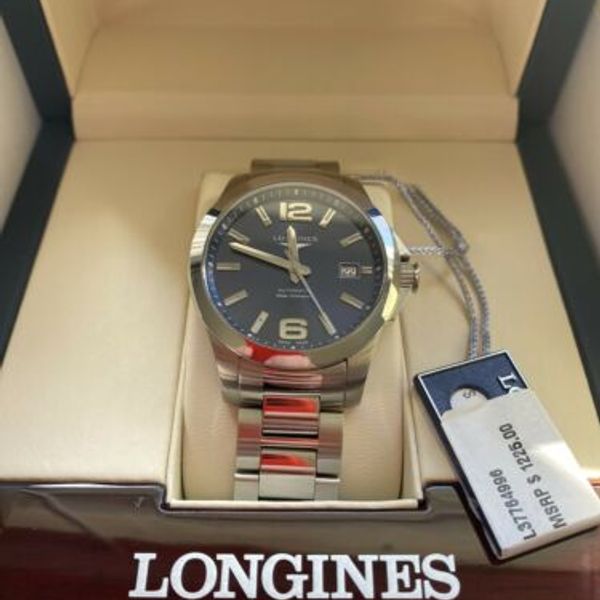 Longines Conquest 39mm Swiss Automatic Men's Watch Blue Sunray Dial ...