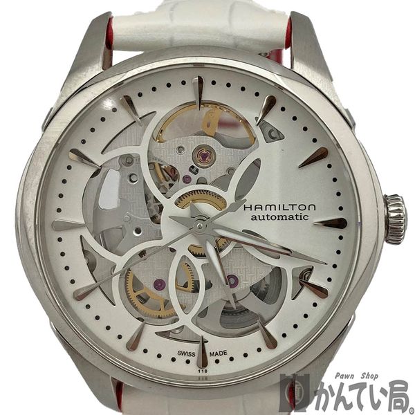 [K] [HAMILTON] Jazzmaster Skeleton H324050 Automatic winding White dial ...