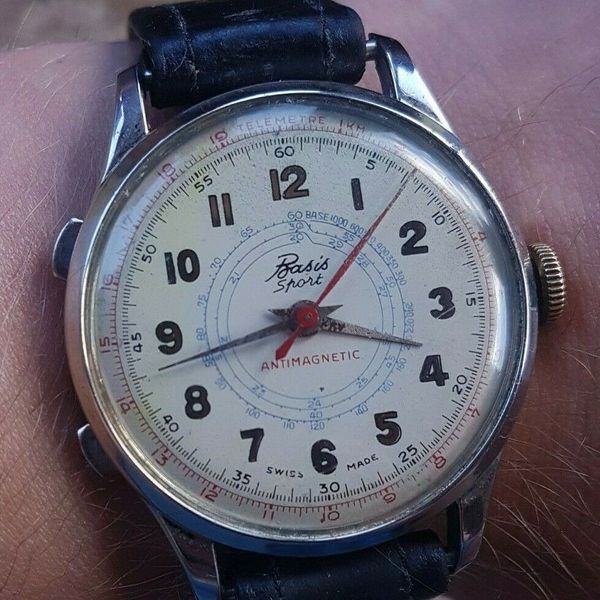 1950 Basis Sport Vintage Wristwatch Chronograph Calograph Longines ...