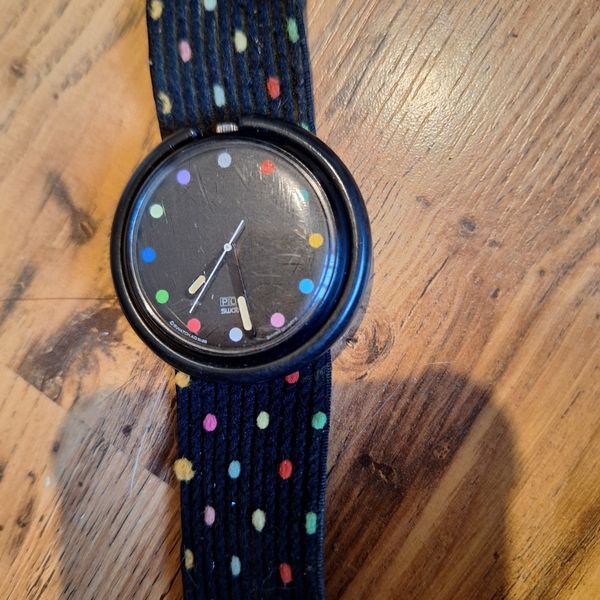 Pop Swatch Vintage Rainbow Dots Watch | WatchCharts Marketplace