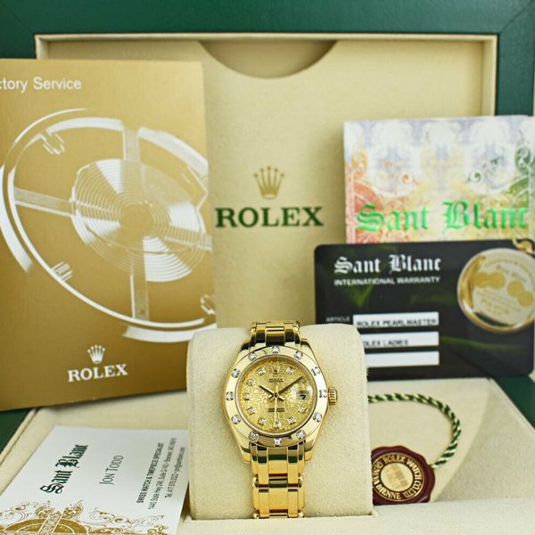 ROLEX - 18kt Gold MASTERPIECE Champagne Jubilee Diamond Bezel 80318 ...