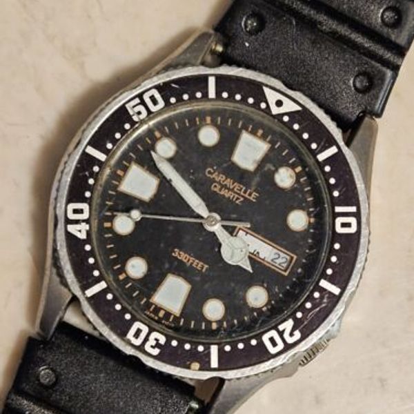 1987 Bulova Caravelle Diving Watch - Classic 1980s Quartz Diver AS IS | WatchCharts Marketplace