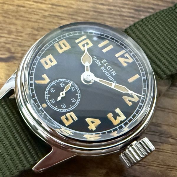 WW2 ELGIN MILITARY WATCH SUB SECOND WITH NEW MILITARY CASE ...