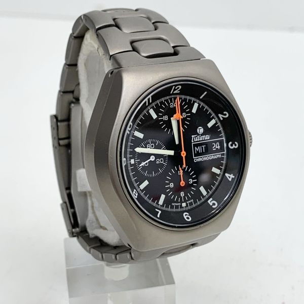Beautiful Tutima Military Titanium Automatic Chronograph. Lemania 5100 ...