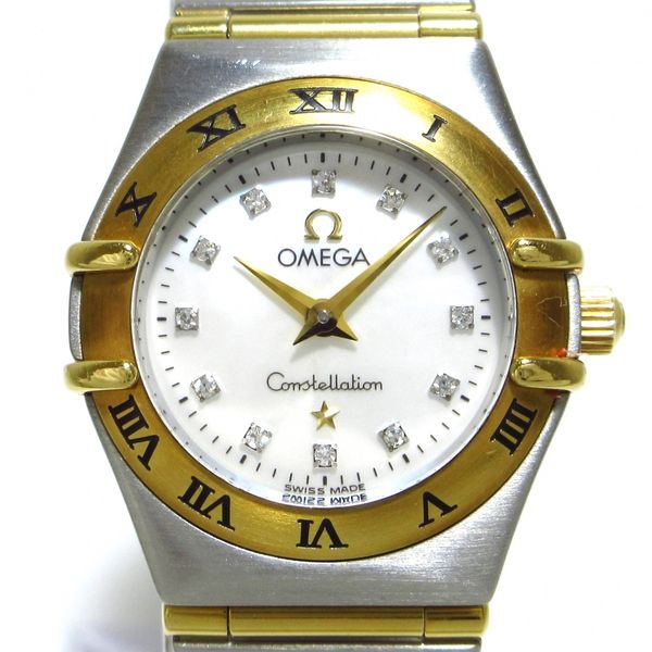 [New] [Used] OMEGA Constellation Mini Watch SS × K18YG / Shell Dial / 12P Diamond Index White ...